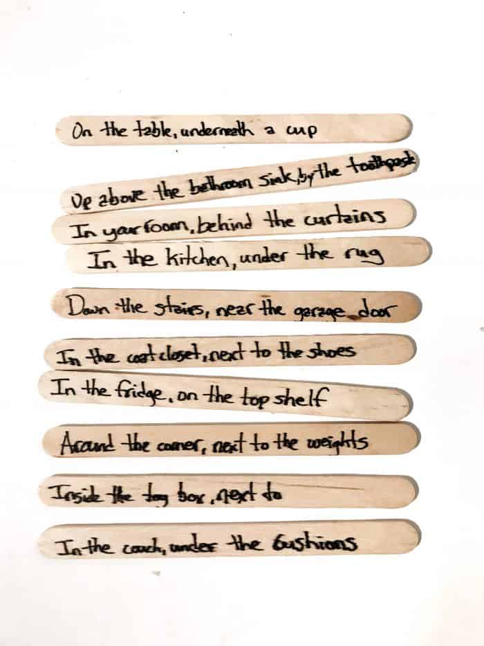 Treasure Hunt Preschool Activity For Teaching Prepositions - Blue and Hazel