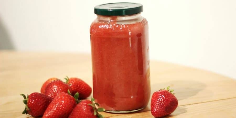 Super Easy Low Sugar Strawberry Freezer Jam