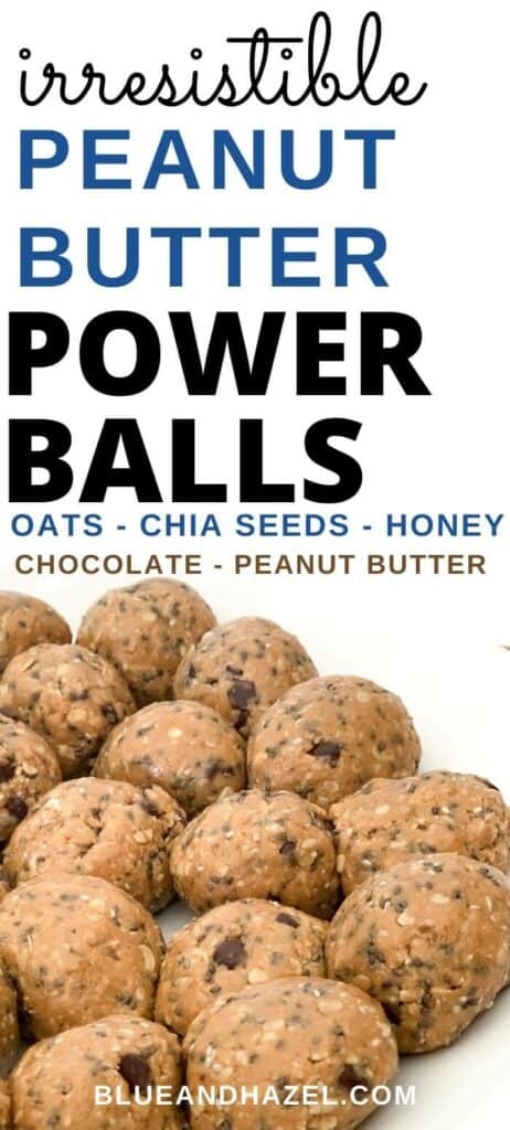 Peanut Butter Power Balls With Chia & Chocolate - Blue and Hazel