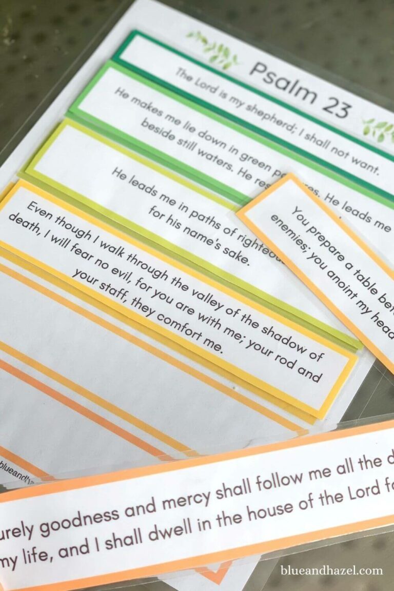 Psalm 23 Printable For Memorization & Copywork - Blue and Hazel