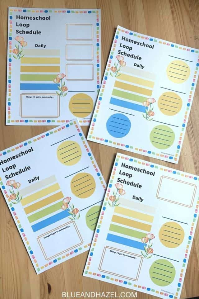Loop Schedule Printable For Homeschoolers - Blue and Hazel