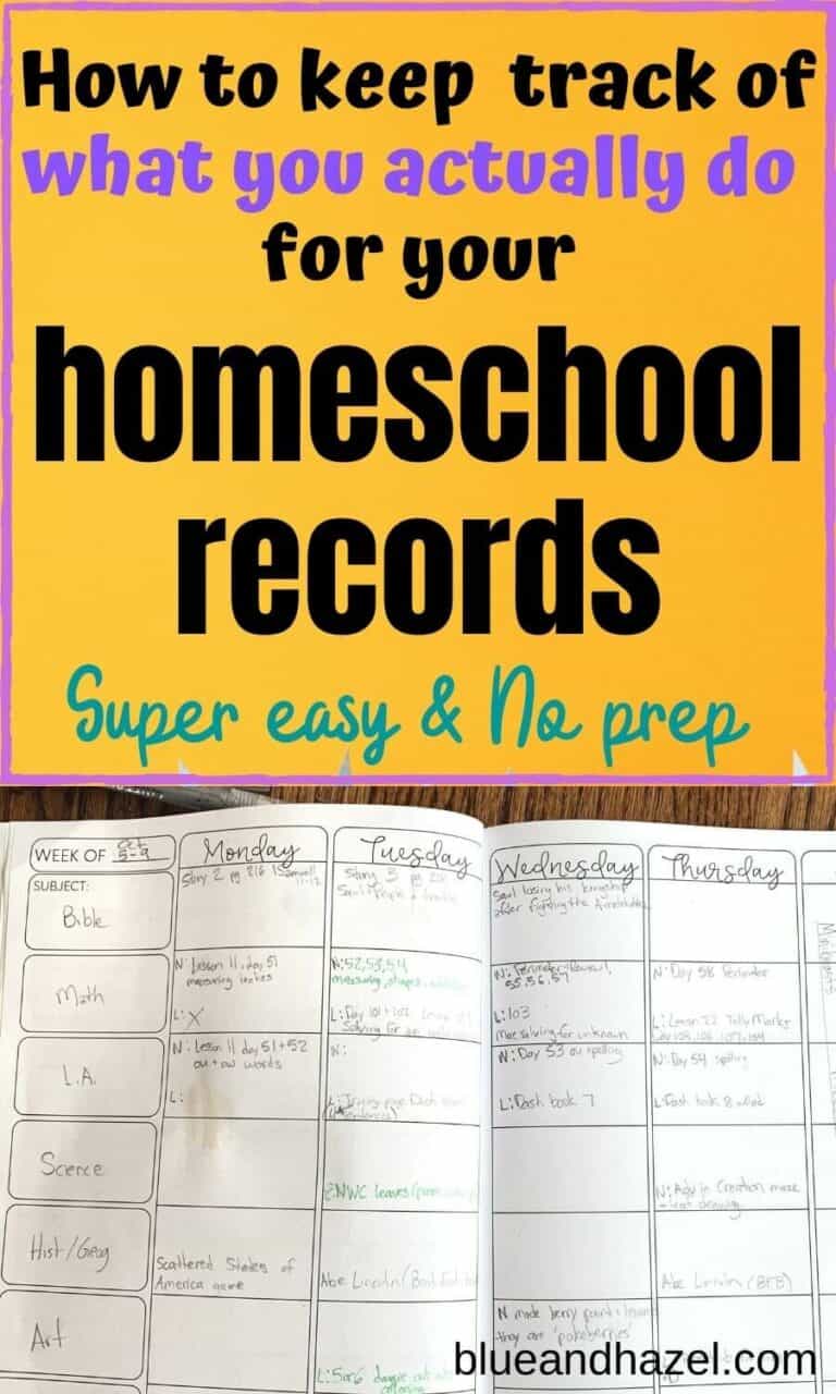 How To Record Homeschool Activities You Actually Do - Blue and Hazel