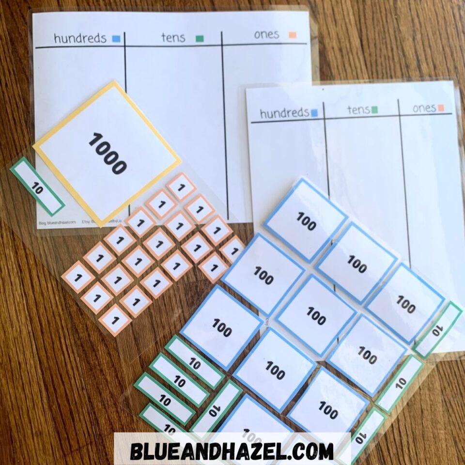 Place Value Chart Printable - Blue and Hazel