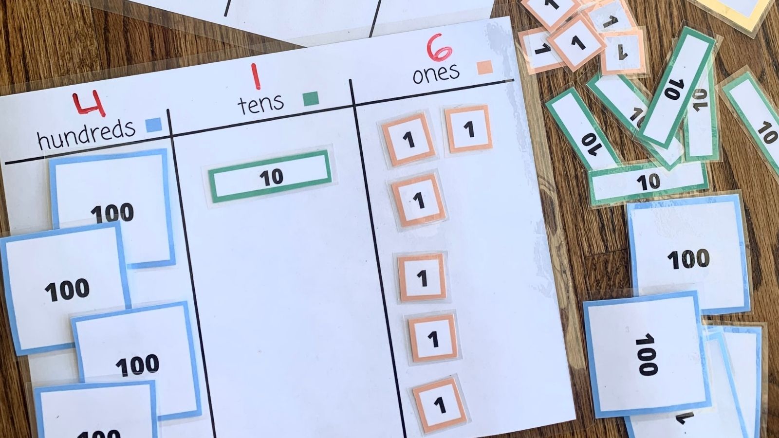 Place Value Chart Printable - Blue and Hazel