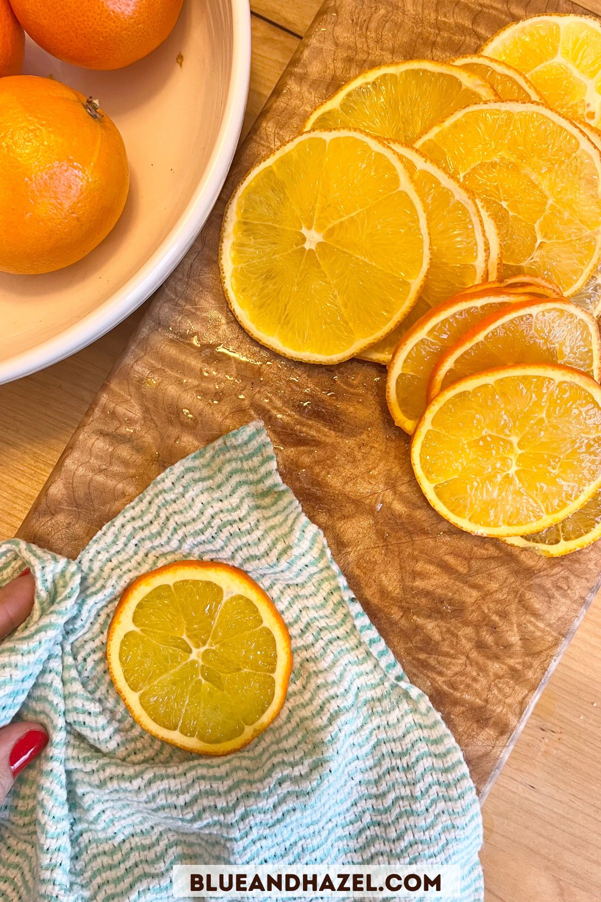 How To Dry Orange Slices In The Oven - Blue and Hazel