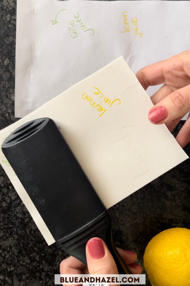How To Make Invisible Ink With Lemon Juice - Blue and Hazel